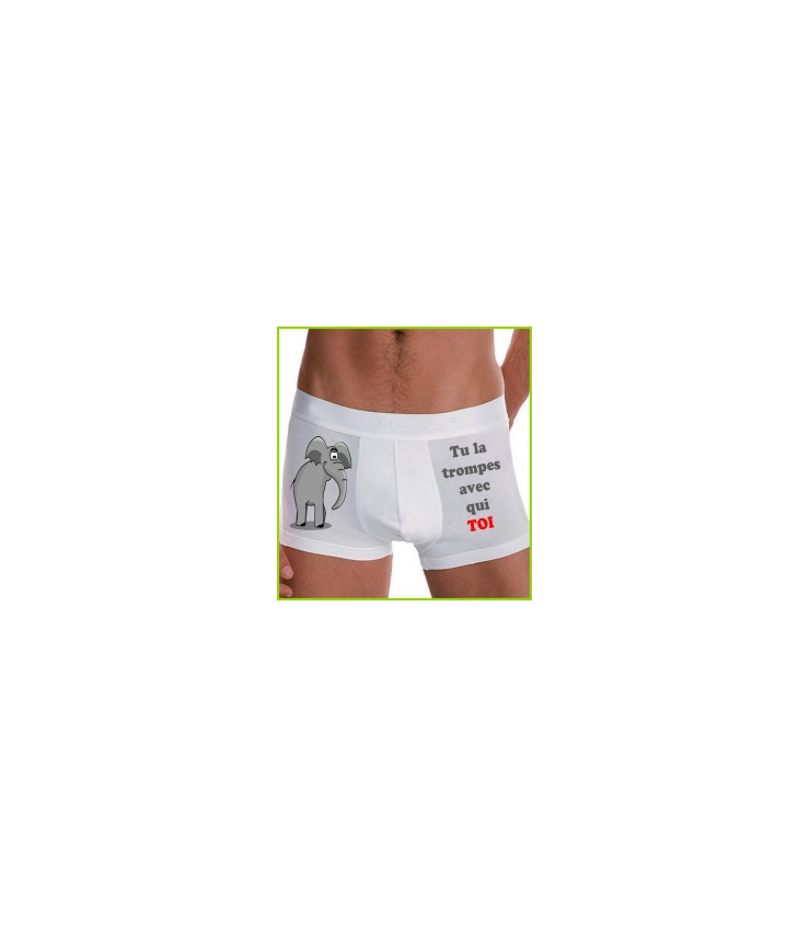 un boxer avec comme motif un éléphant, un boxer pour l'homme qui sait rire